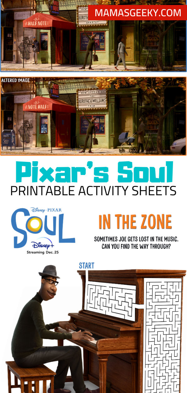 Disney Pixar's Soul Free Printable Activity Sheets